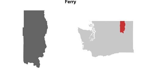 Ferry County Washington Blank Outline Map Set 60379820 Vector Art At