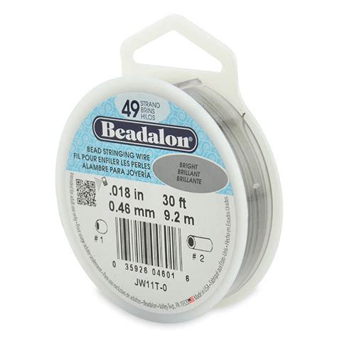 Beadalon 49 Strand 0018 Inch Diameter 30 Feet Bright Beading Wire