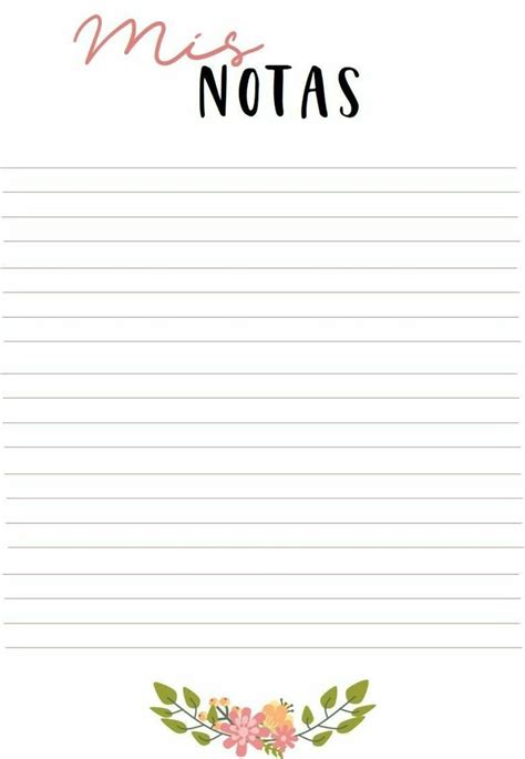 Plantilla De Notas En Blanco Para Imprimir