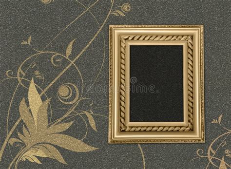 Frame On A Grey Background With A Flower Pattern Stock Illustration