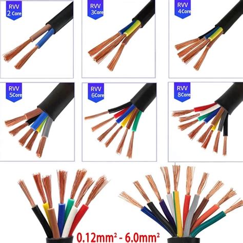 012 6mm² Flex Wire Copper 23456810 Cores Electrical Cable Pvc