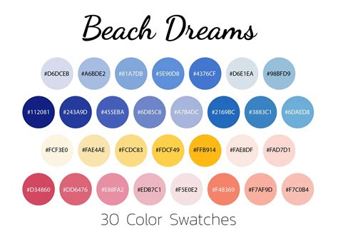 Beach Dreams Color Swatches Color Palette Ipad Color Palette Beach