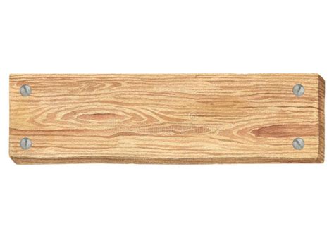 Watercolor Illustration Of Wood Texture Wooden Plank Or Pointer With Nails Isolated Handmade