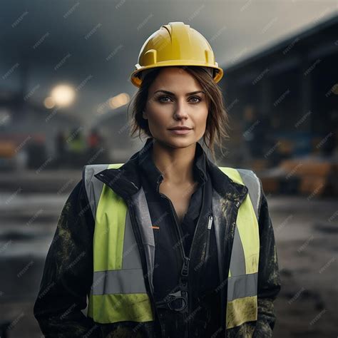 Portrait Of Female Construction Project Manager Premium Ai Generated