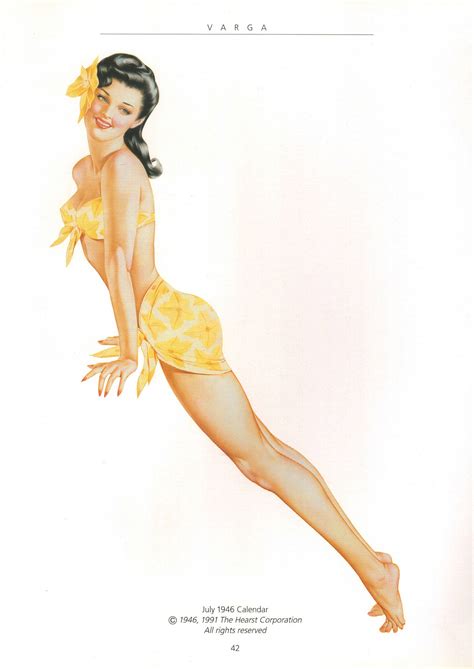 Varga Girl Original Pin Up Vintage Print July 1946 Calendar Alberto