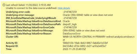 error while refreshing in power bi service microsoft fabric community