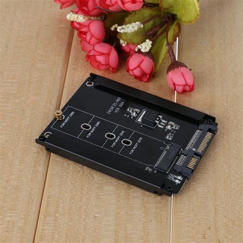 Black Metal Cased Cy Bm Socket 2 M2 Sata Ssd To 25 Sata Adapter