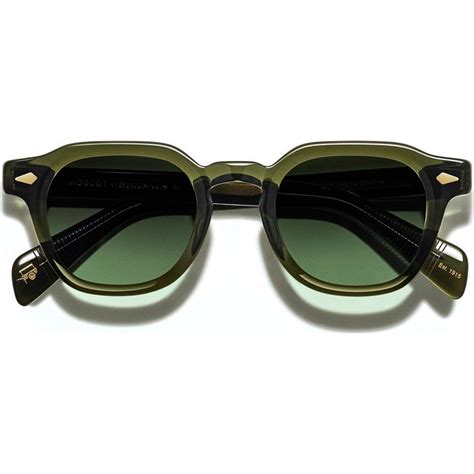Moscot Dolt Sunglasses Dark Greenforest Wood Glass 49 Size