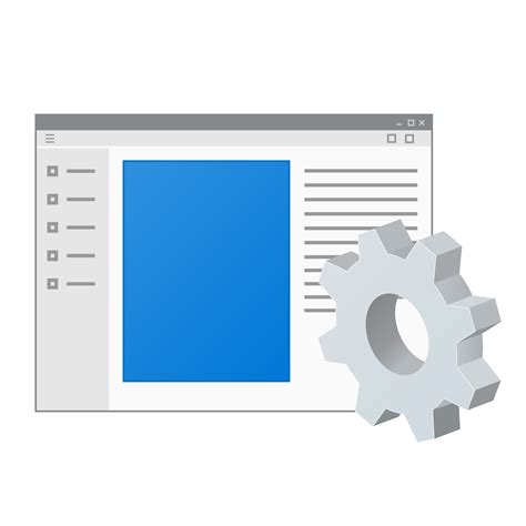 Computer Program Window With Gear Icon Settings Icon Or Instruction 19865225 Vector Art At Vecteezy