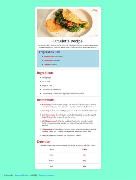 frontend mentor recipe page coding challenge solution