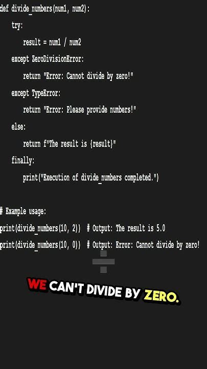 Master Python Error Handling With This Simple Division Function