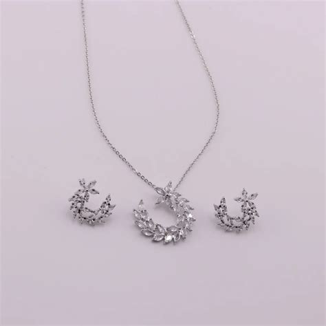 نیم ست جواهری برگ زیتون اکسسوری گلامور