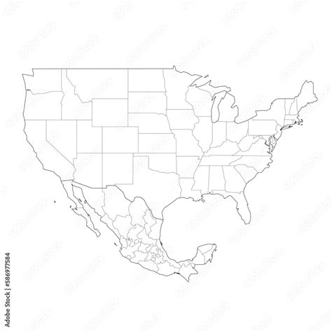 Printable Map Of Usa And Mexico