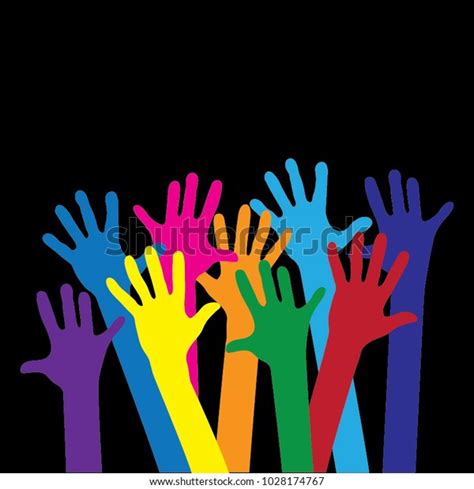 Colorful Hands Background Stock Vector Royalty Free 1028174767