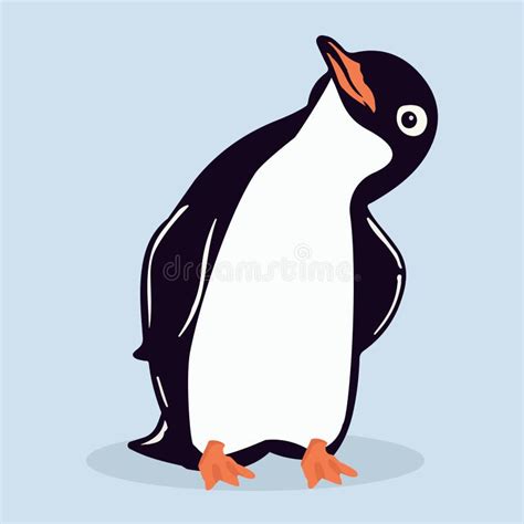 Cute Penguin Bird Tilting Head Stock Vector Illustration Of Animal