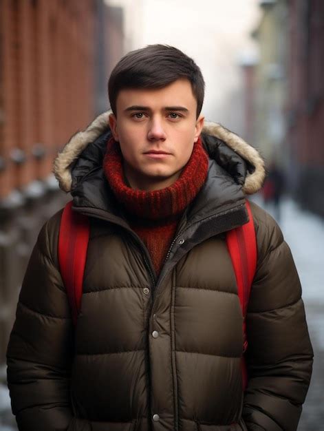 Premium Ai Image Portrait Photo Of Russian Teenage Male Straight Hair