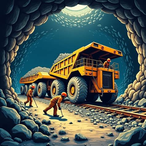 Miners Artwork Design Mining Background Premium Ai Generated Image