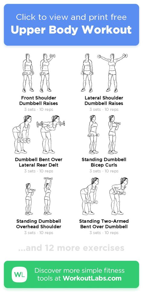 Upper Body Workout Guide Upper Body Workout Chart Upper Body