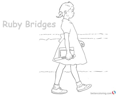Ruby Bridges Coloring Page Goes To School Free Printable Coloring Pages