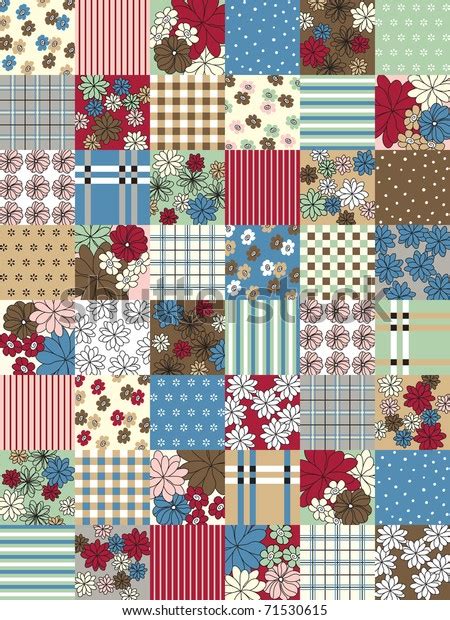 Vector Patchwork Seamless Pattern Stock Vector Royalty Free 71530615