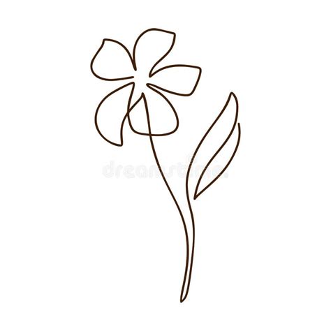 Flower Vector One Line Art Logo Minimalist Contour Drawing Monoline