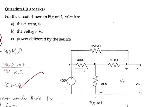 Solved Question I Marks For The Circuit Shown In Figure Chegg Com