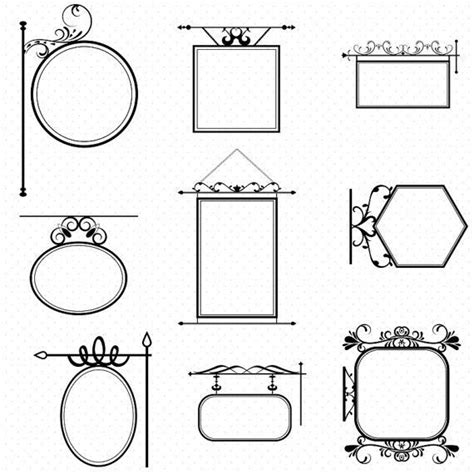Vintage Frames Clip Art Vintage Signs Clip Art Flourish Frames