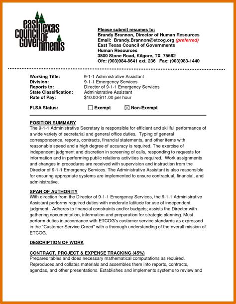 Executive Assistant Contract Template Williamson