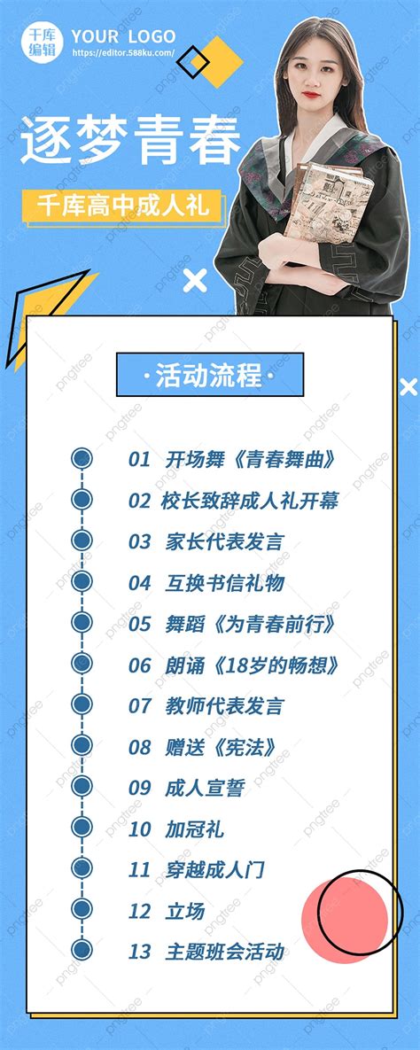 Activity Flow Chart Adult Ceremony Blue Simple Typography Long Map