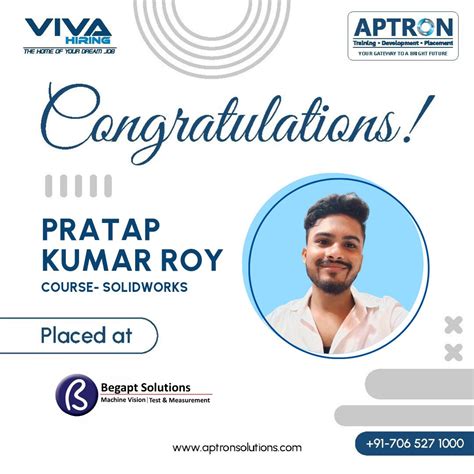 Aptron Vivahiring Placedcandidate Brighterfuture Career Future Opportunity Hardwork