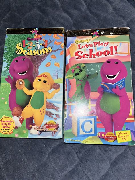 Barneys 1 2 3 4 Seasons Vhs 1996 Plus Barney Lets Play School 1990