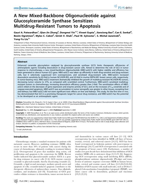 Pdf A New Mixed Backbone Oligonucleotide Against Glucosylceramide