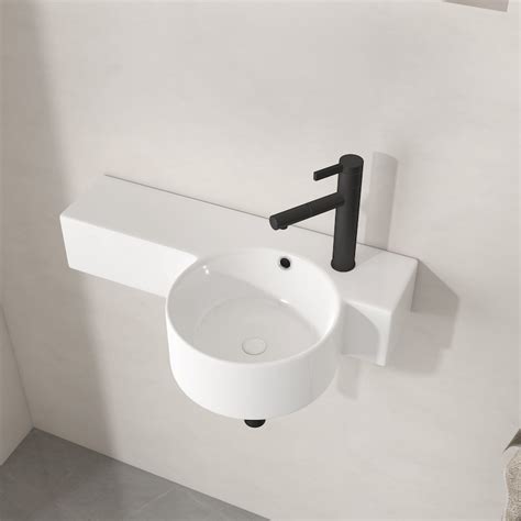 Lave Main Suspendu Blanc Liquid En Céramique