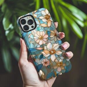 Stained Glass Floral Phone Case 3d Art Look Case Iphone 15 14 13 12 11