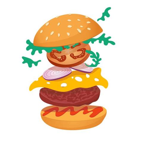 210 Exploded Burger Stock Illustrations Royalty Free Vector Graphics