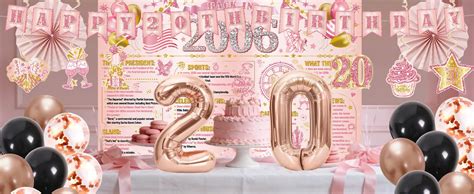 20th Birthday Decorations For Girls Rose Gold 20th Party