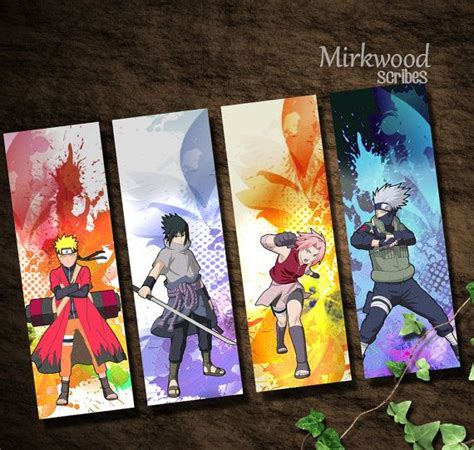 Naruto Bookmarks Team 7 Naruto Sasuke Sakrua Kakashi Stocking