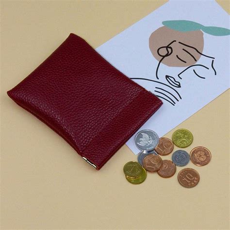 Buy 1pc Solid Color Mini Small Coin Purse Pu Leather Wallet Money Bag