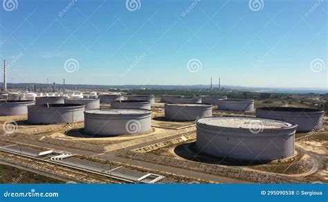Oil Terminal Galp Storage Tanks Aerial View Oil And Gas Storage Tanks