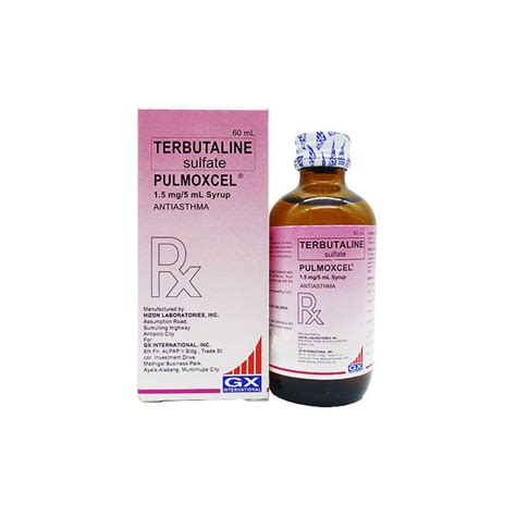 Pulmoxcel Terbutaline Sulfate 1 5mg 5ml Syrup 60ml Price In The
