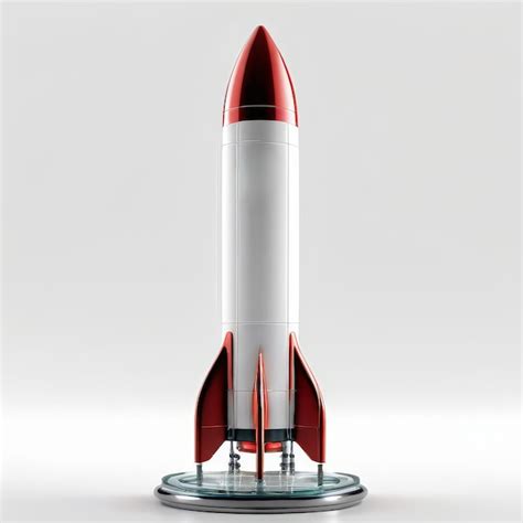 Premium Photo Red And White Rocket Displayed