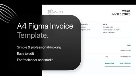 Free A4 Invoice Template Figma