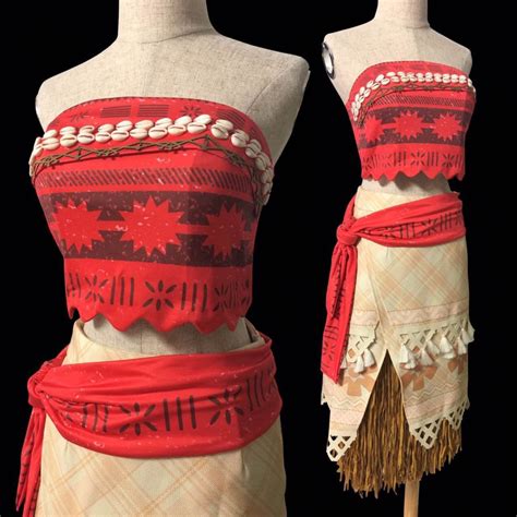 P500 Moana Costume With Shells Dirt Effect Printing Custom