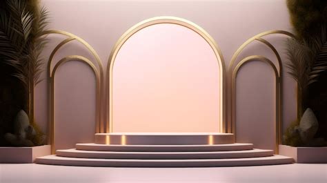 Premium Photo Photo Luxury Scene With Geometrical Forms Arch With A