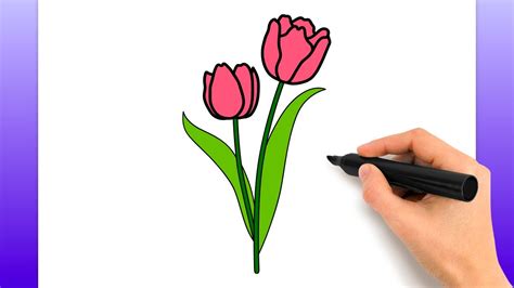 Cómo Dibujar Un Tulipán Fácil Tutorial De Dibujo Paso A Paso Youtube
