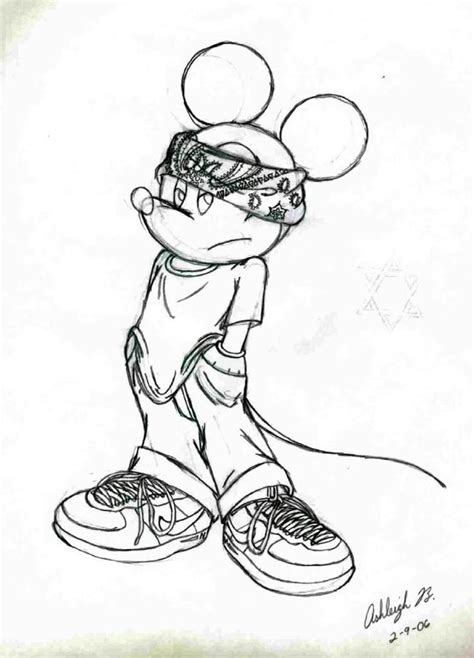 Cholo Mickey Mouse Drawing