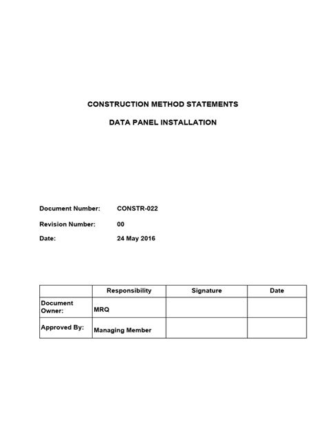 Constr 001 Method Statements Data Tray Installation Pdf Electrical