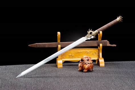 Chinese Loong Jian Swords Real Hand Forged High Carbon Steel Blade Al