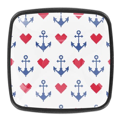 4 Pcs Square Cabinet Handle Cupboard Knob Drawer Pulls Handle Anchor