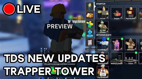[🔴live] Roblox Tower Defense Simulator Tds New Trapper Tower Youtube